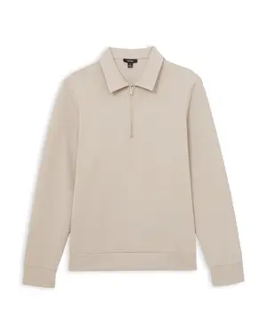 REISS Interlock Half Zip Sweater - Stone