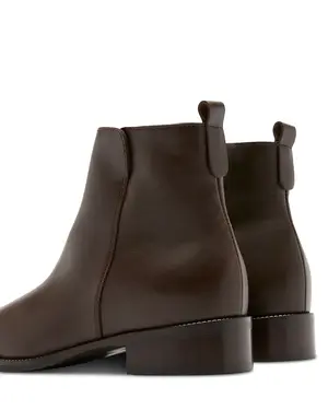 La Canadienne Leather Ankle Boots With Zip Up Closure - Brown