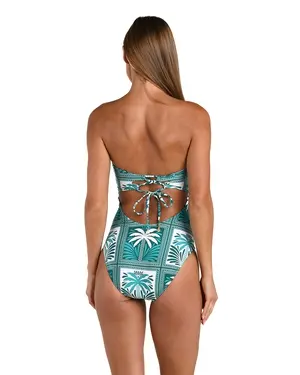 SUNSHINE 79 Patchwork Palms Bandeau One Piece