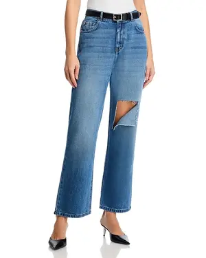 Rokh Ripped Straight Jeans
