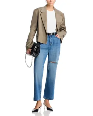 Rokh Ripped Straight Jeans