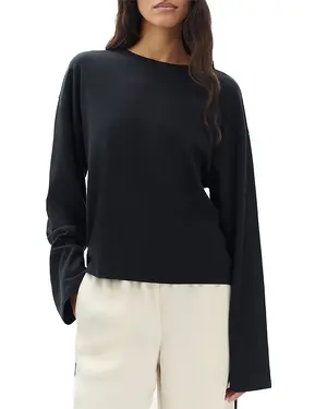 Rag & Bone Kelly Boxy Long Sleeve Tee - Black