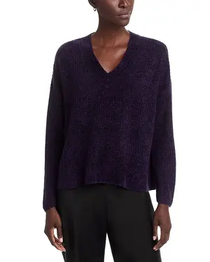Eileen Fisher V Neck Sweater - Aubergine