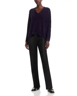 Eileen Fisher V Neck Sweater - Aubergine