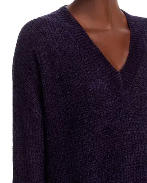 Eileen Fisher V Neck Sweater - Aubergine