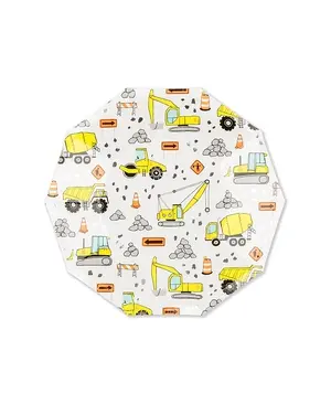 JOLLITY & CO Under Construction Small Paper Plates, Set Of 8 - Multicolor