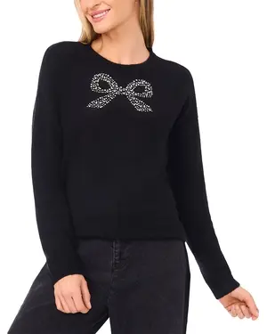 CECE DUPRAZ Sequined Bow Sweater