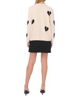 Vince Camuto Many Hearts Crewneck Sweater