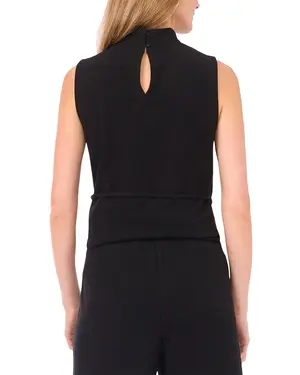 Vince Camuto Mock Neck Sleeveless Top - Rich Black
