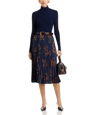 T Tahari Pleated Pull-on Skirt