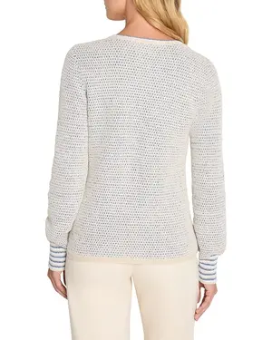NIC+ZOE Tuck Texture Split Neck Sweater