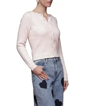 Avec Les Filles Long Sleeve Cardigan And Tank Set