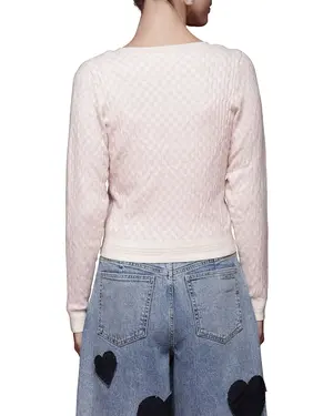 Avec Les Filles Long Sleeve Cardigan And Tank Set
