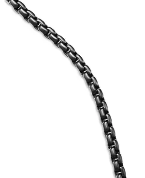 David Yurman Stainless Steel & Sterling Silver Box Chain Necklace - Black