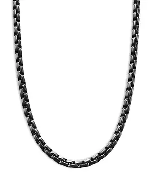 David Yurman Stainless Steel And Sterling Silver Box Chain Necklace - Black