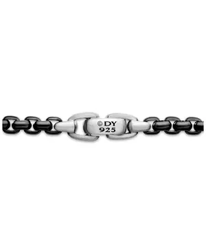 David Yurman Stainless Steel And Sterling Silver Box Chain Necklace - Black