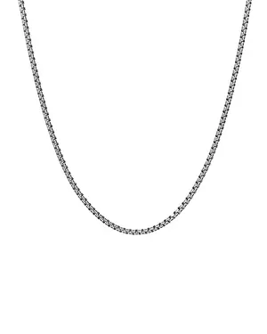 David Yurman Sterling Small Double Box Chain Necklace - Silver