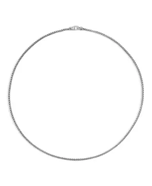David Yurman Sterling Small Double Box Chain Necklace - Silver
