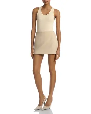 Wardrobe.NYC Contour Mini Skirt - Sand