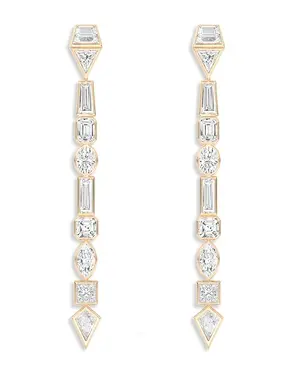 SHAHLA KARIMI Luxe Collection Lab Grown Diamond Azadi Shoulder Duster Drop Earrings - Gold