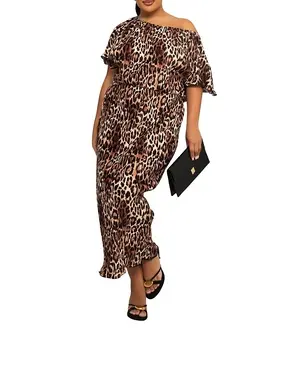 Fashion-szn Curve Animal Print Day Dresses