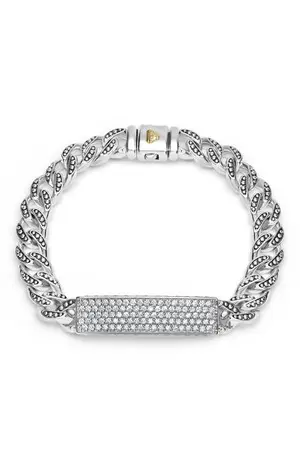 Lagos Anthem Pavé Diamond Bar Curb Chain Bracelet