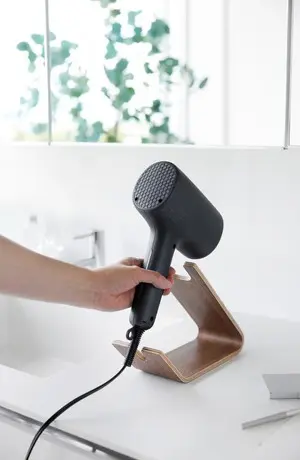 YAMAZAKI Hair Dryer & Iron Stand - Walnut