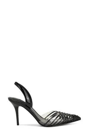 Nine West Pemma Slingback Pointed Cap Toe Pumps - Black