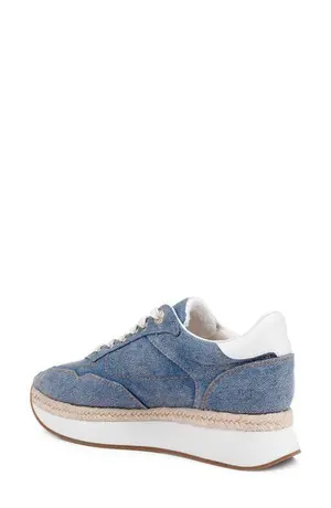 L'Agence Ivone Platform Sneaker - Light Denim