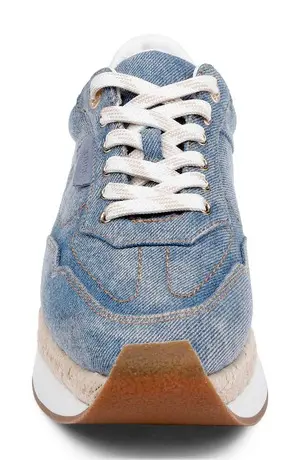 L'Agence Ivone Platform Sneaker - Light Denim