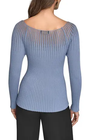 Donna Karan New York Mixed Media Knit Top