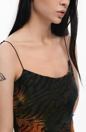 Desigual Tiger Stripe Slipdress
