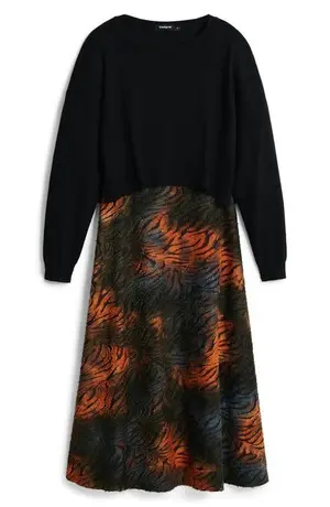 Desigual Tiger Stripe Slipdress