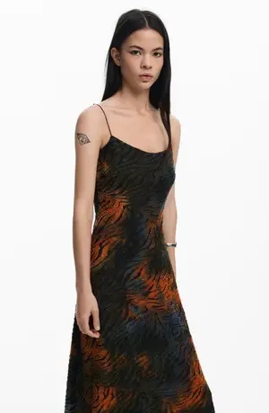 Desigual Tiger Stripe Slipdress
