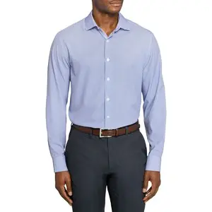 W.R.K Slim Fit Tile Print Performance Dress Shirt - White/purple