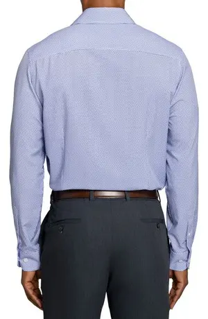 W.R.K Slim Fit Tile Print Performance Dress Shirt - White/purple