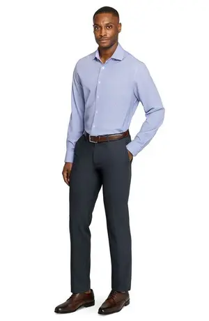 W.R.K Slim Fit Tile Print Performance Dress Shirt - White/purple