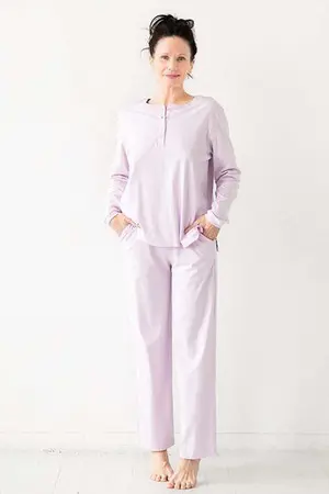 SALUA Straight-leg Pima Cotton Pants - Lavender