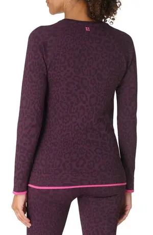 Sweaty Betty Animal Print Base Layer Top - Purple Leo Jacquard