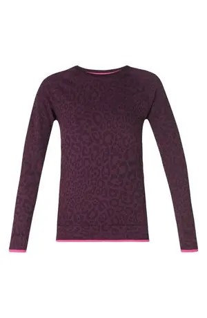 Sweaty Betty Animal Print Base Layer Top - Purple Leo Jacquard