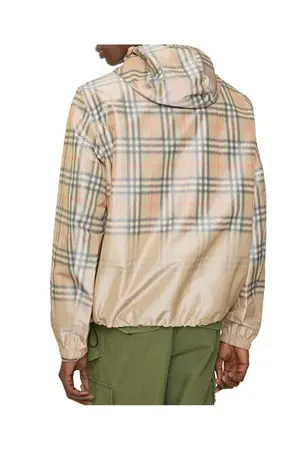 Burberry Gradient Check Relaxed Fit Hooded Jacket