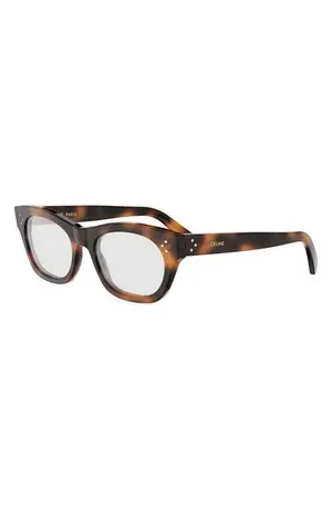 Celine 3 Dots 53mm Cat Eye Optical Glasses - Blonde Havana