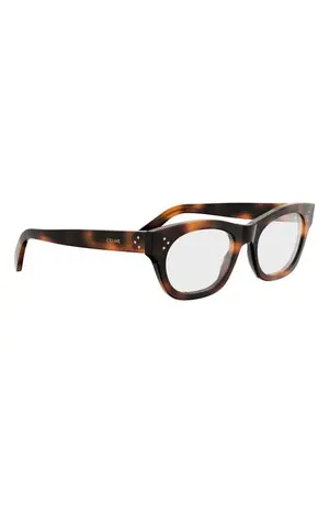 Celine 3 Dots 53mm Cat Eye Optical Glasses - Blonde Havana