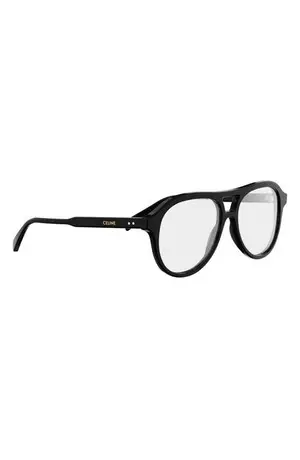 Celine 54mm Thin Pilot Optical Glasses - Shiny Black