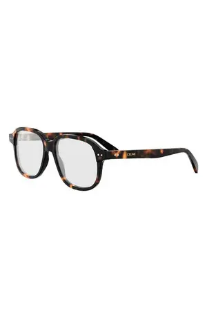 Celine Geometric Optical Glasses - Dark Havana