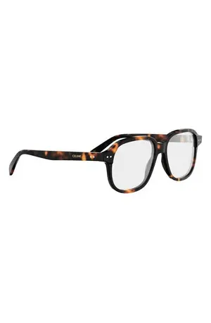 Celine Geometric Optical Glasses - Dark Havana