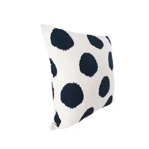 CAROL & FRANK Polka Dot Cotton Decorative Throw Pillow - Blue