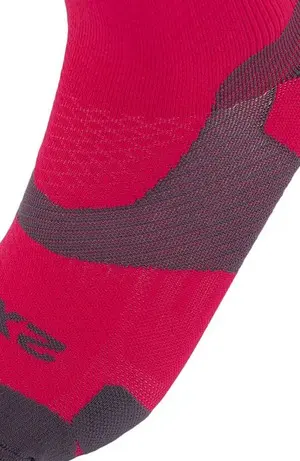 2xu Vectr Light Cushion Full Length Sock - Hot Pink/grey