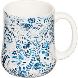 CAROL & FRANK Navy Floral Ceramic Coffee & Tea Dolomite Drinking Mug 16oz - Blue