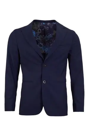 LORDS OF HARLECH Judd Half Lined Tailored Wool Blazer - Navy